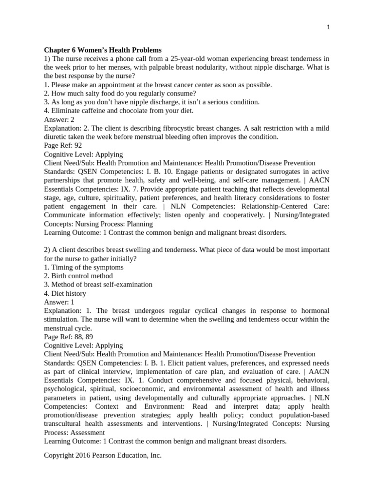 Chapter 6 Women's Health Problems | PDF | Polycystic Ovary Syndrome | Cervical Cancer