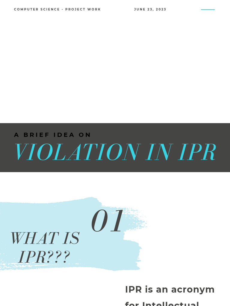 Violation in IPR - Compressed | PDF | Intellectual Property | Copyright Infringement
