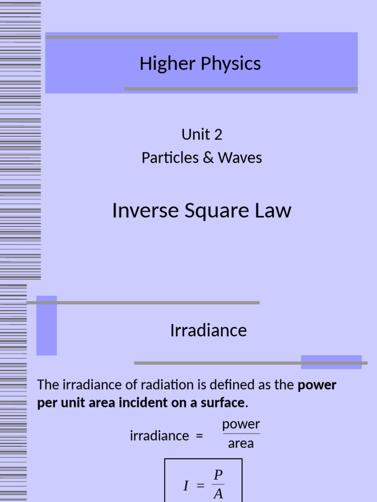 Irradiance and Inverse Square Law Explained | PDF | Science ...