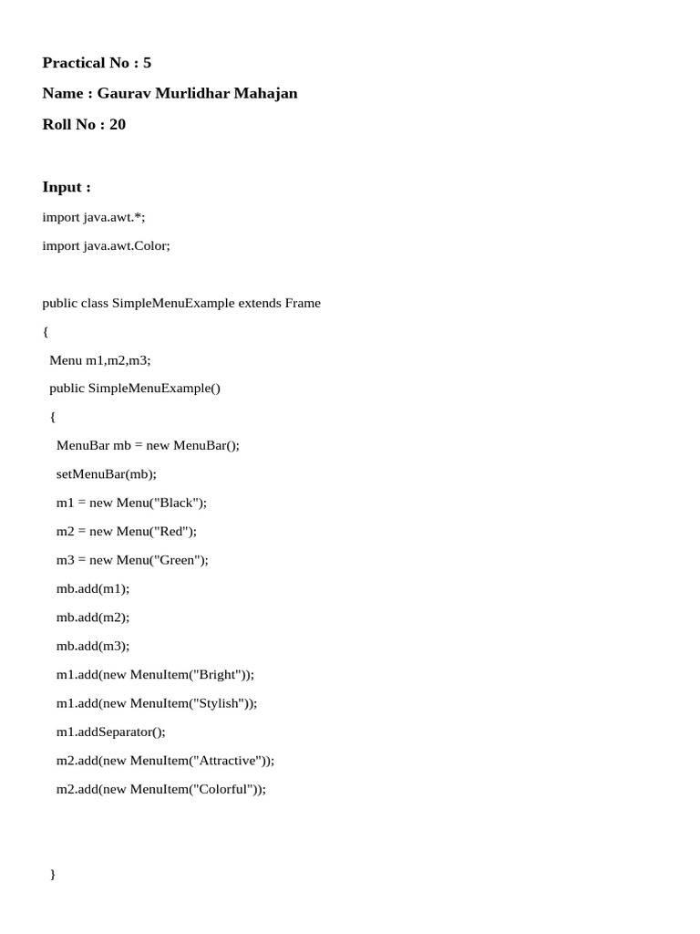 Practical No 5 | PDF | Informática