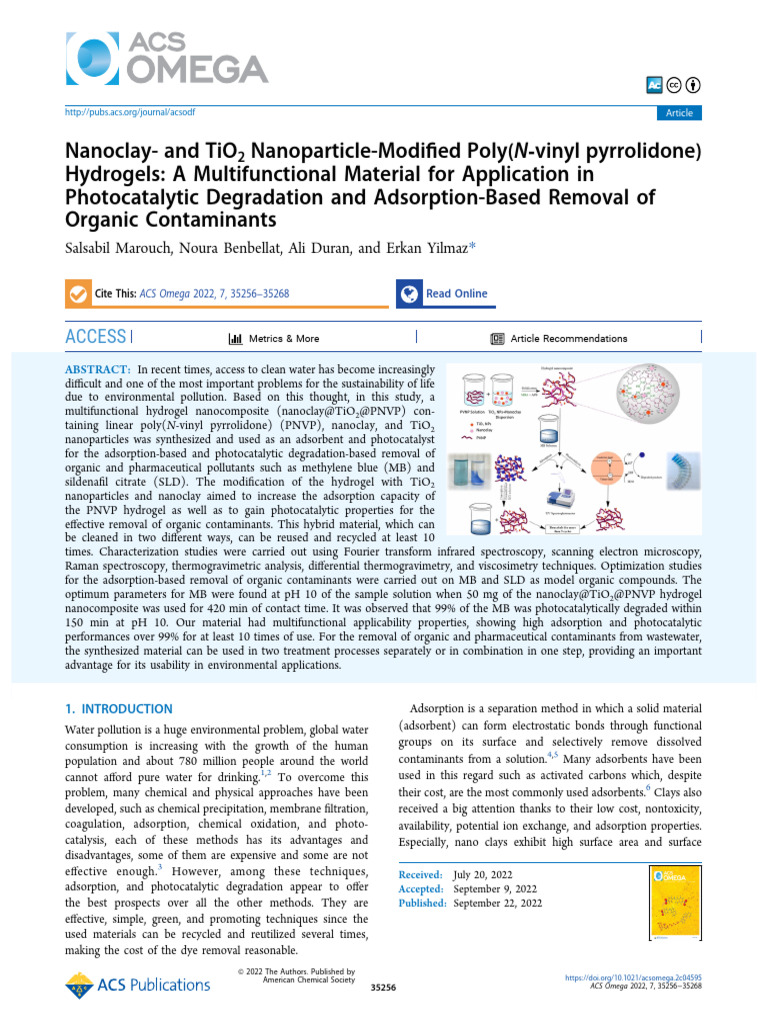 Marouch Et Al 2022 Nanoclay and Tio2 Nanoparticle Modified Poly (N ...
