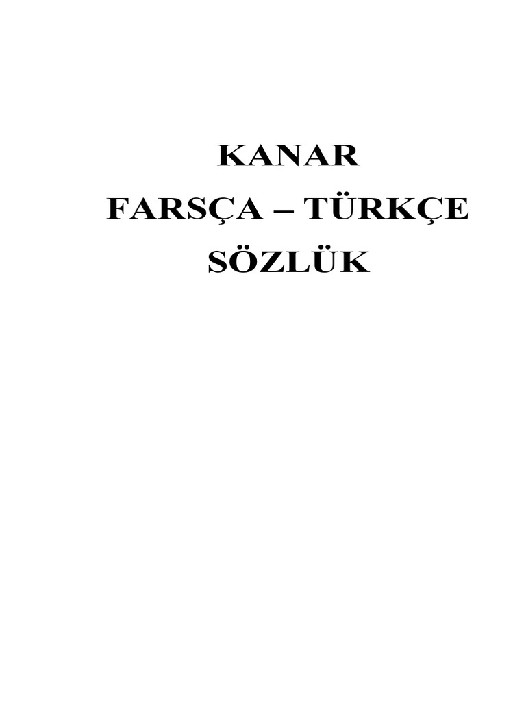 Kanar Farsça - Türkçe Sözlük | PDF