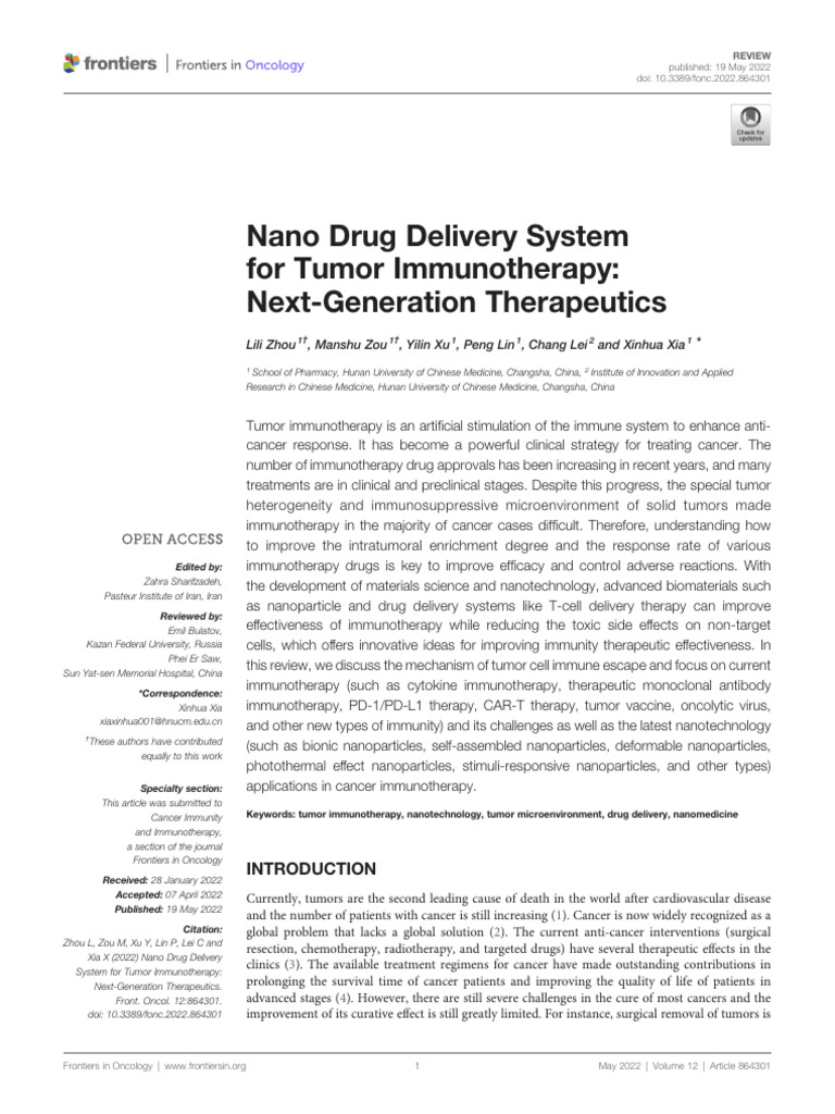 Fonc 12 864301 | PDF | Immune System | T Cell