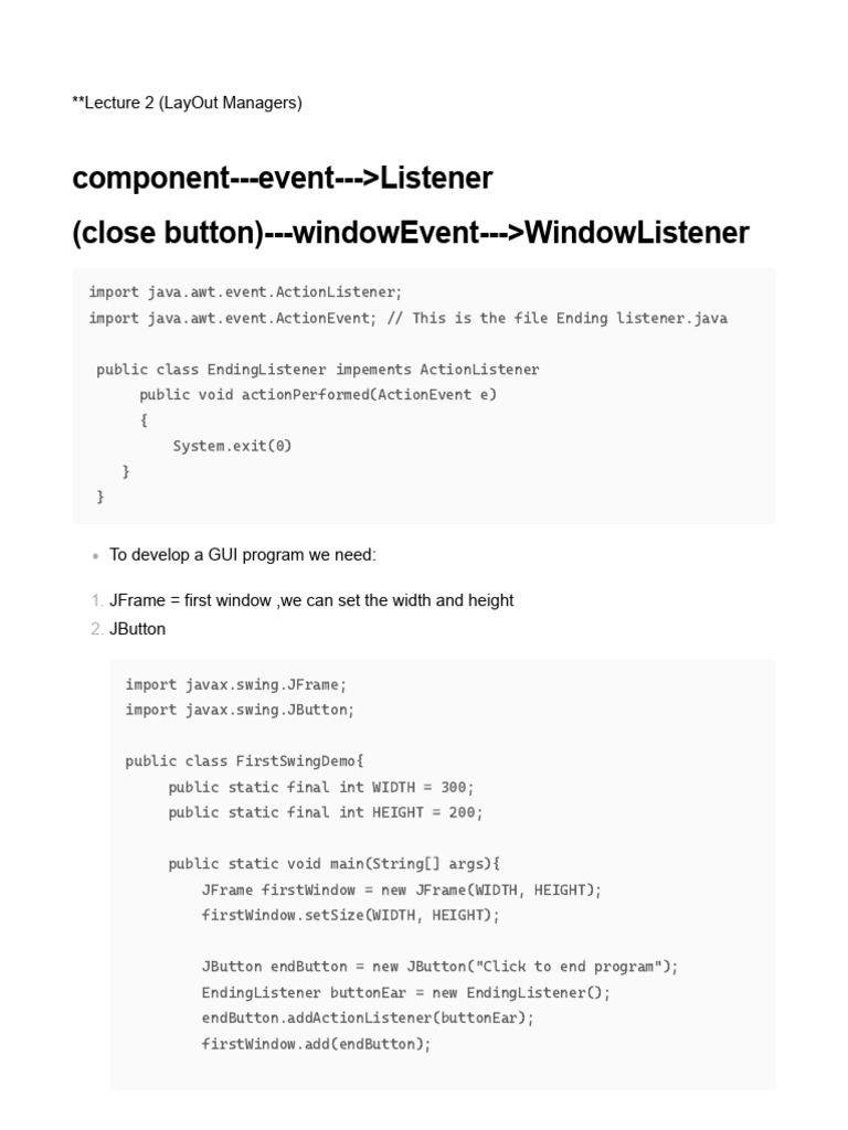 GUI NOTES | PDF | Class (Computer Programming) | Typefaces GUI NOTES | PDF | Class (Computer Programming) | Typefaces