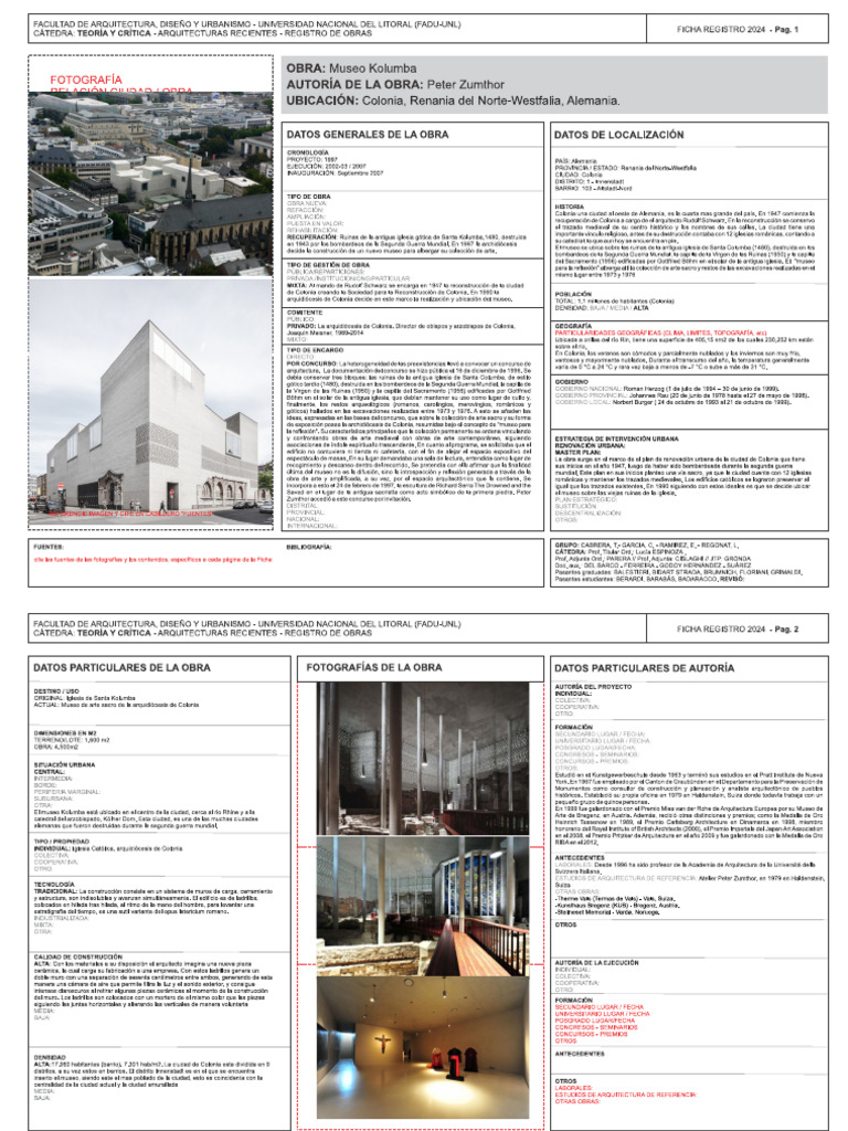 Ficha Modelo - Museo - Kolumba1 16 05 | PDF