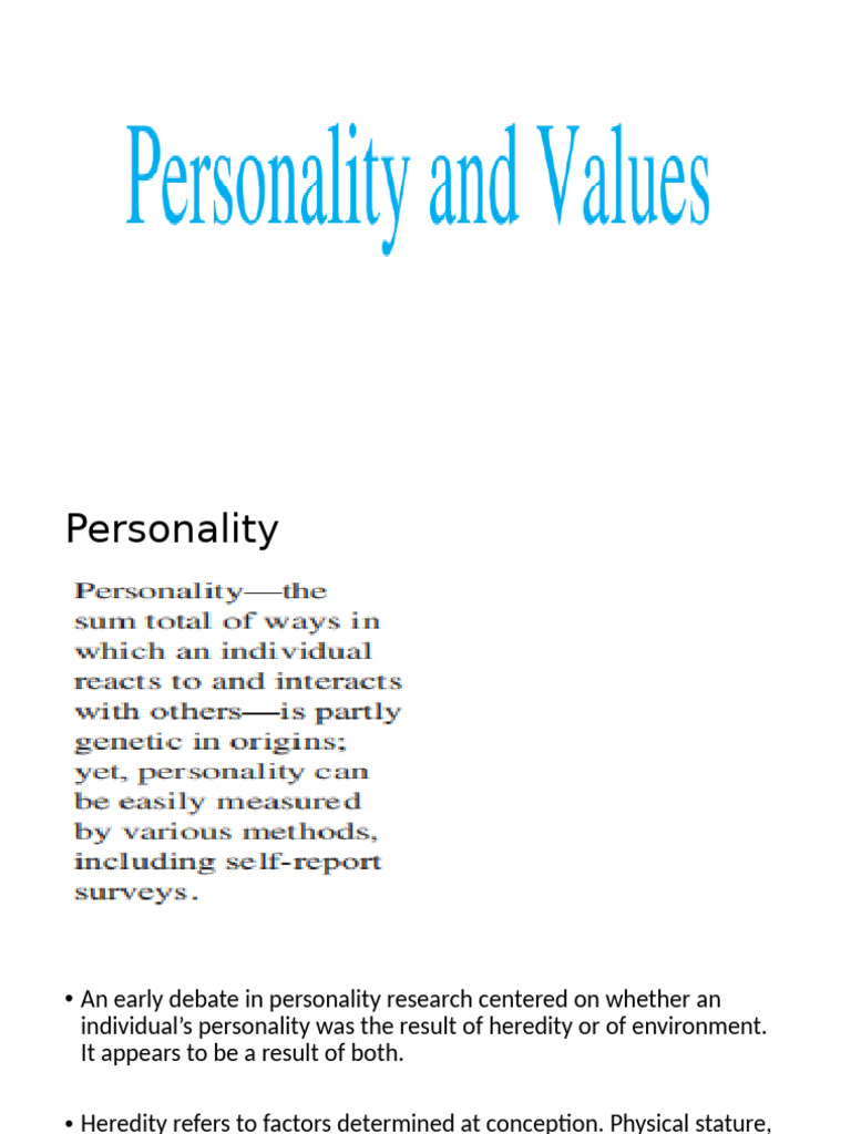 Personality and Values | PDF | Narcissism | Extraversion And Introversion