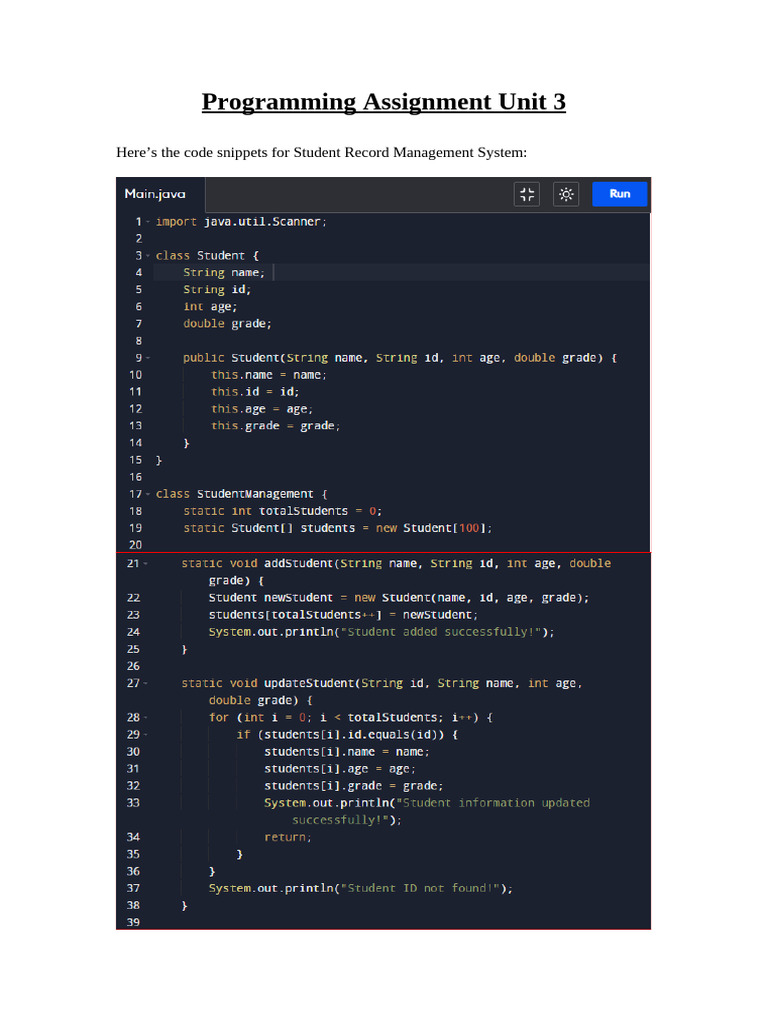 Programming Assignment Unit 3 - Java | PDF | Computers