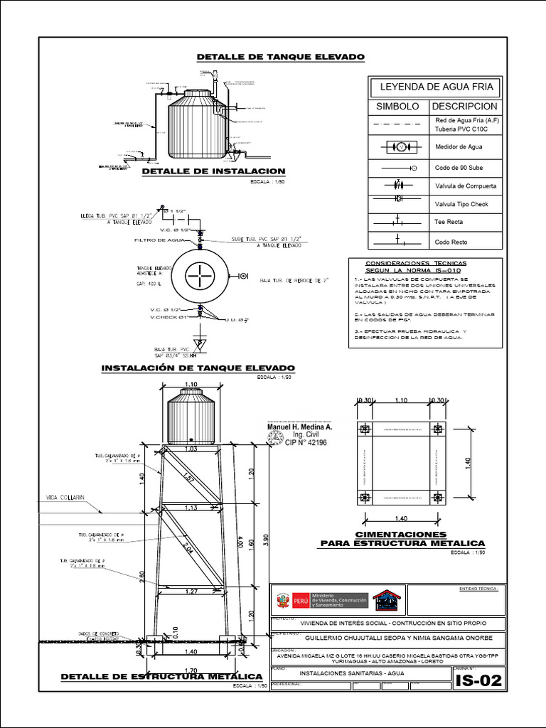 Tanque Elevado Metal | PDF | Plomería | Ingeniería mecánica
