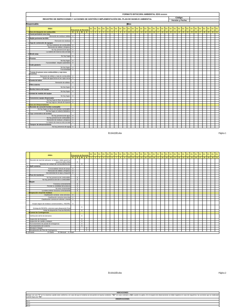 Bitácora de Gestión Ambiental EDS | PDF | Residuos
