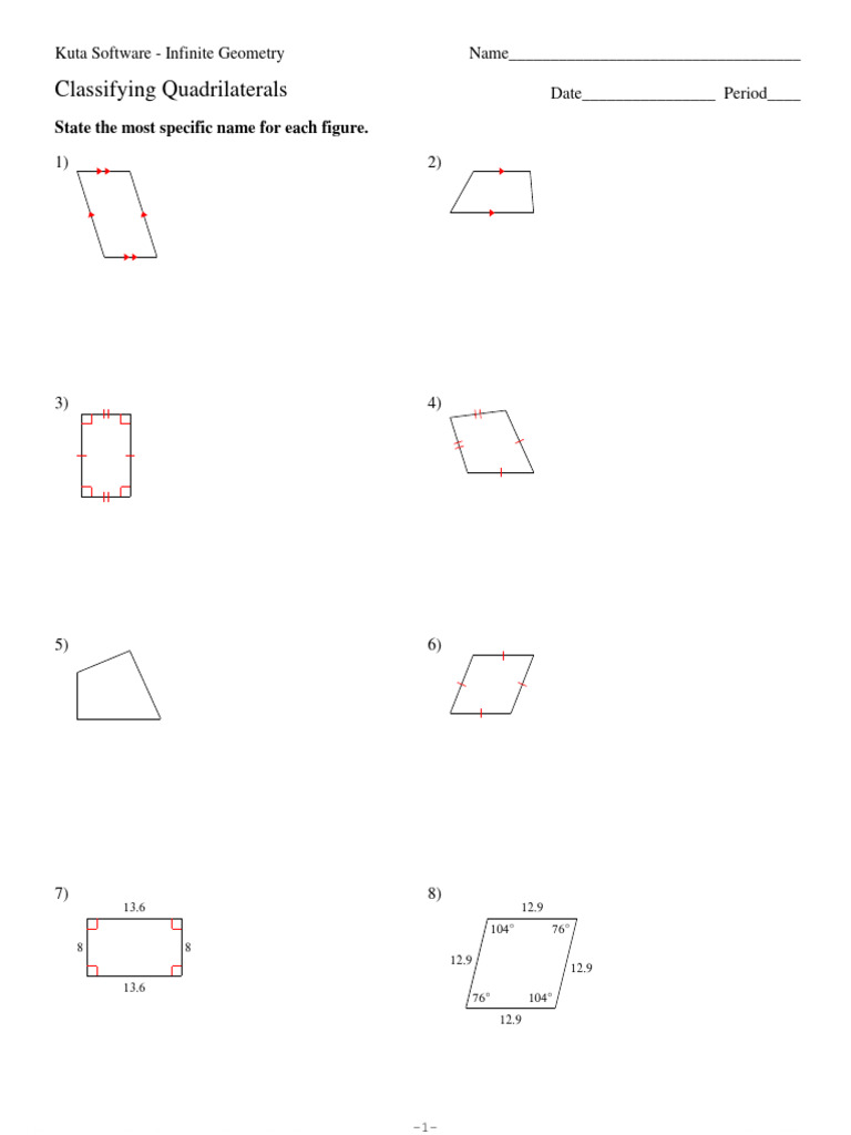 6-Classifying Quadrilaterals ST | PDF | Geometry | Euclidean Geometry