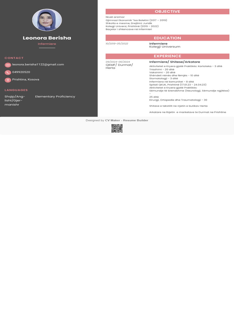 Leonora Berisha: Objective | PDF