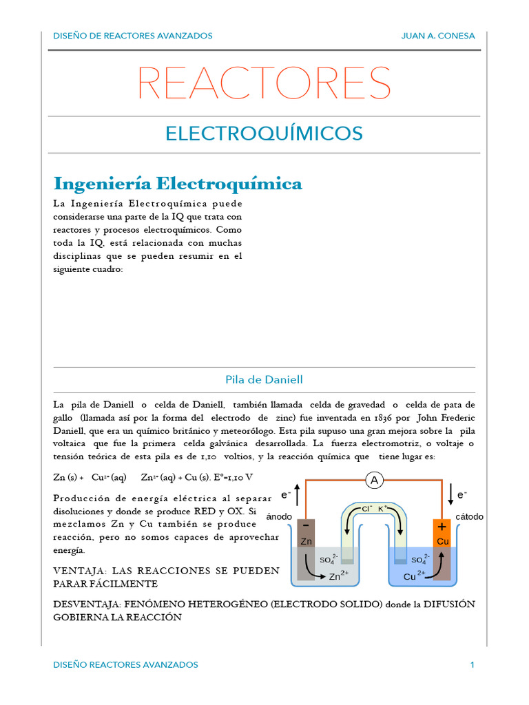 Reactores Eq 2021 | PDF | Ánodo | Cátodo
