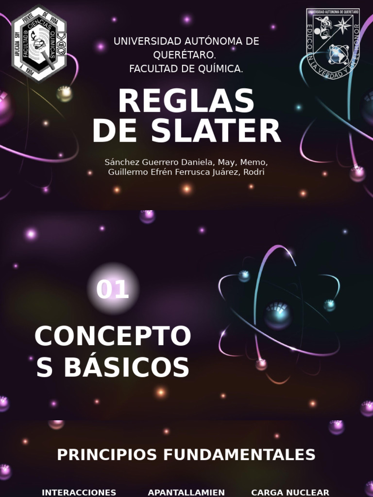 Reglas de Slater: Conceptos Clave | PDF | Electrón | Orbital atómico
