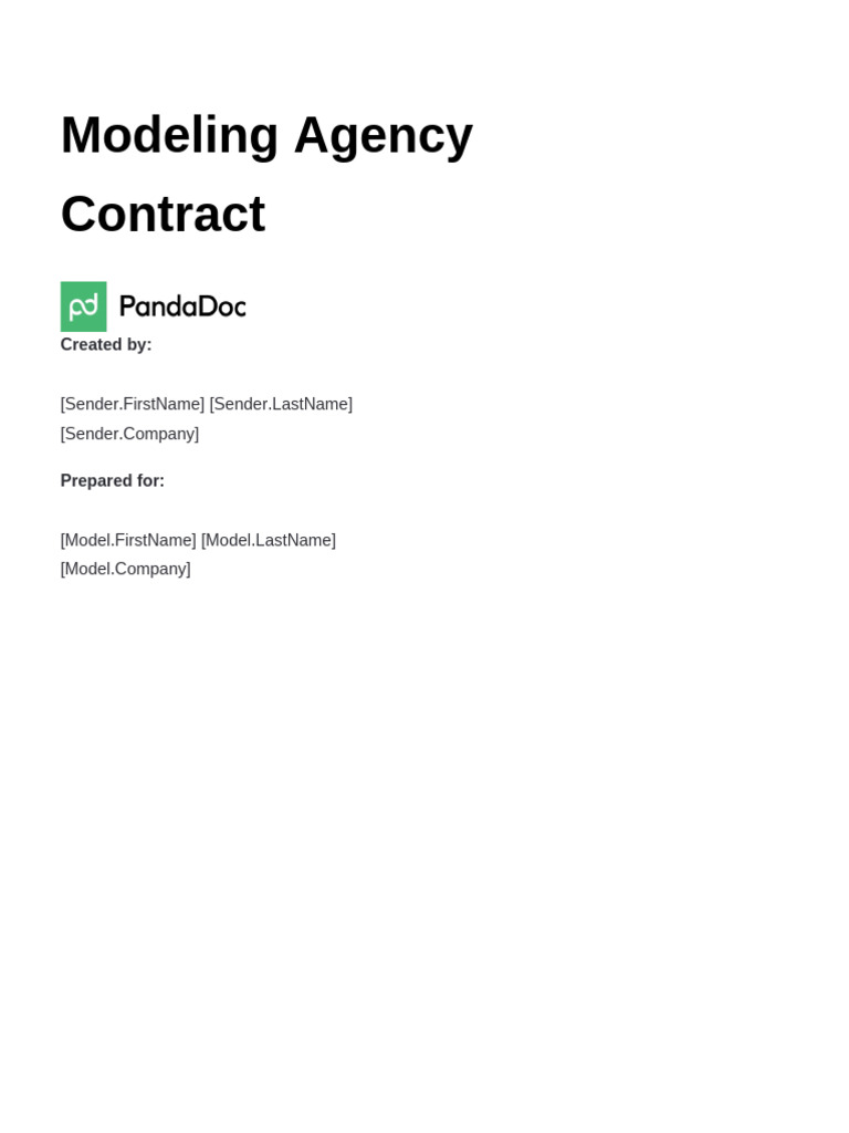 Modeling Agency Contract Template | PDF | Confidentiality | Employment