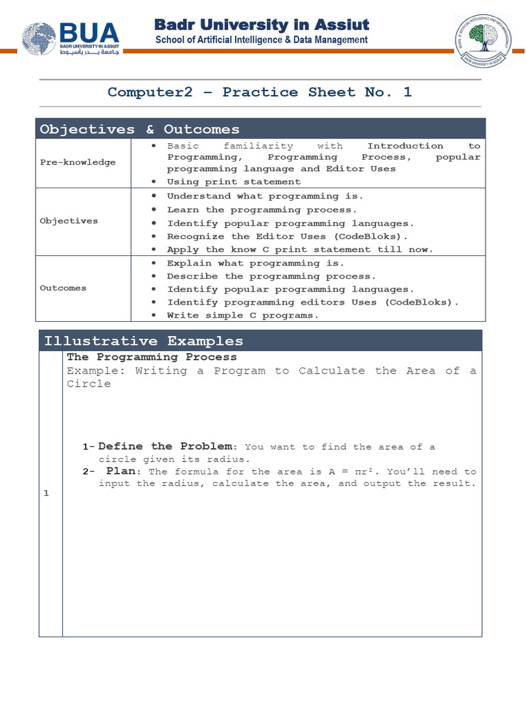 Computer2 - Practice Sheet1 | PDF | Computer Programming | Computer Program