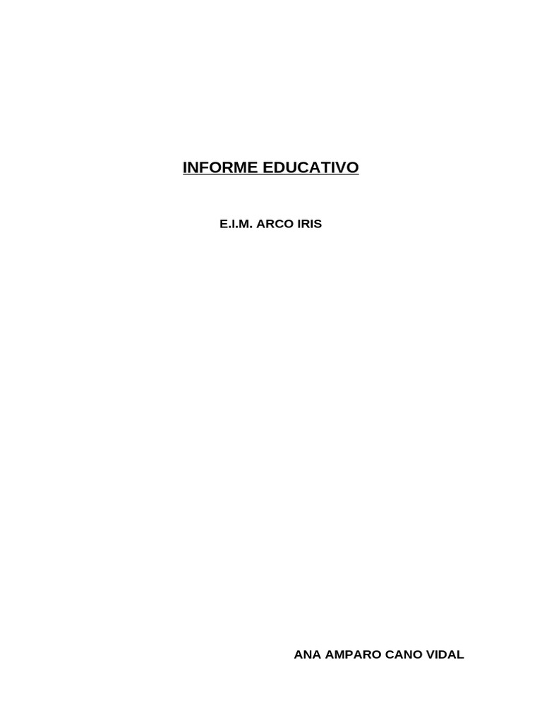 Informe Educativo | PDF | Salón de clases