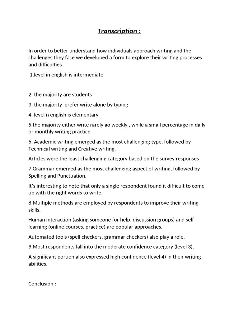 Transcription, Writing | PDF