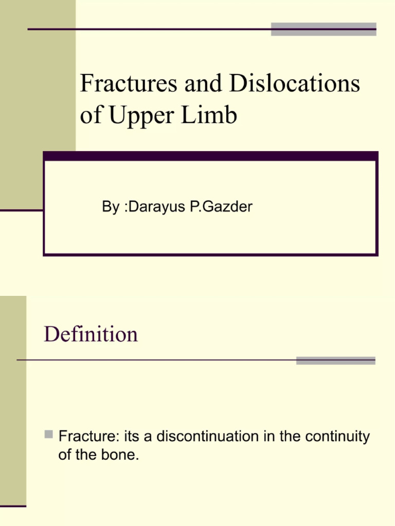 Fractures and Dislocations Upperlimb | PDF