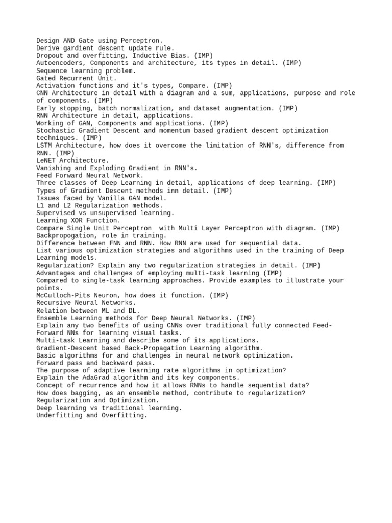 DL IMP FOR END SEMS. | PDF