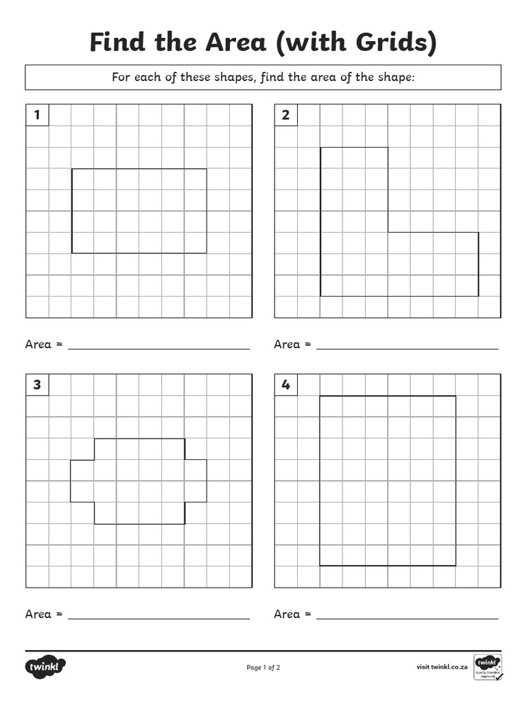 Za M 1658953828 Find The Area Activity Sheet With Grids - Ver - 3 | PDF ...