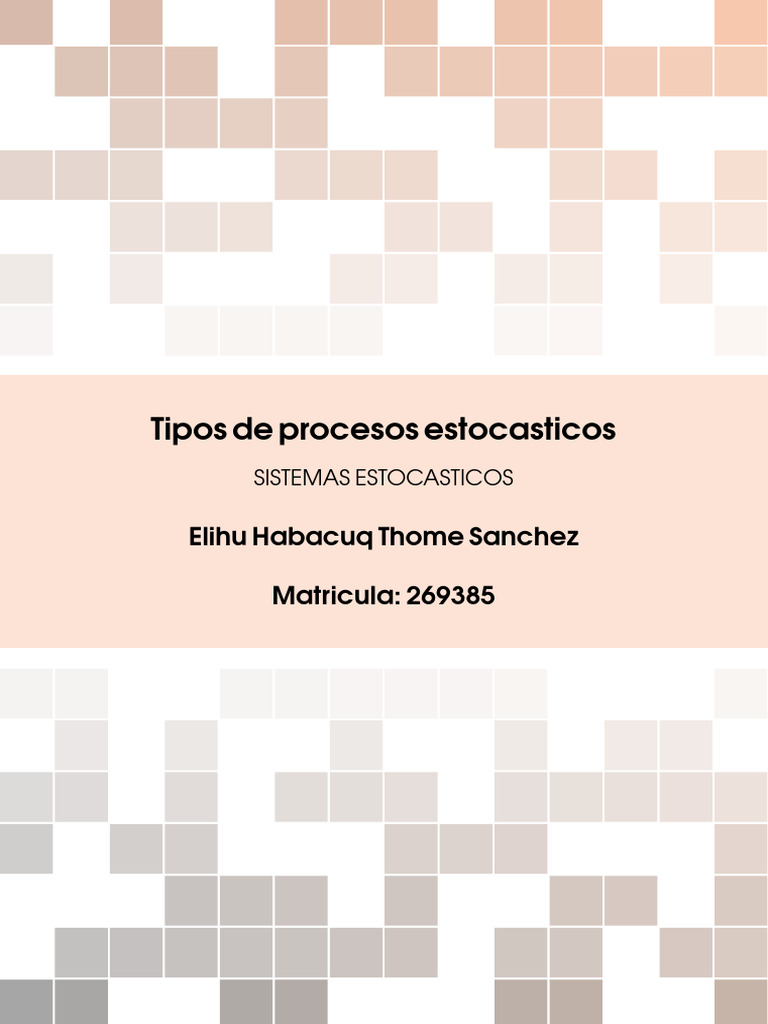 03tipos de Procesos Estocasticos EHTS | PDF | Teoría de probabilidad ...