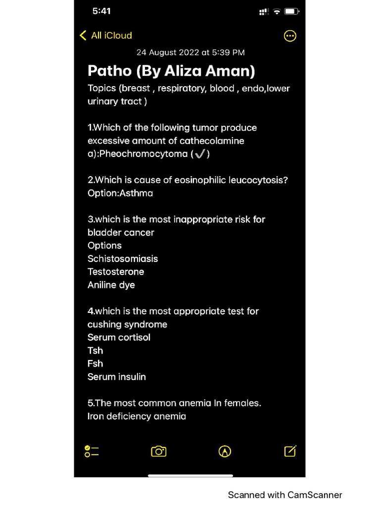Patho 2022 Unit Test | PDF