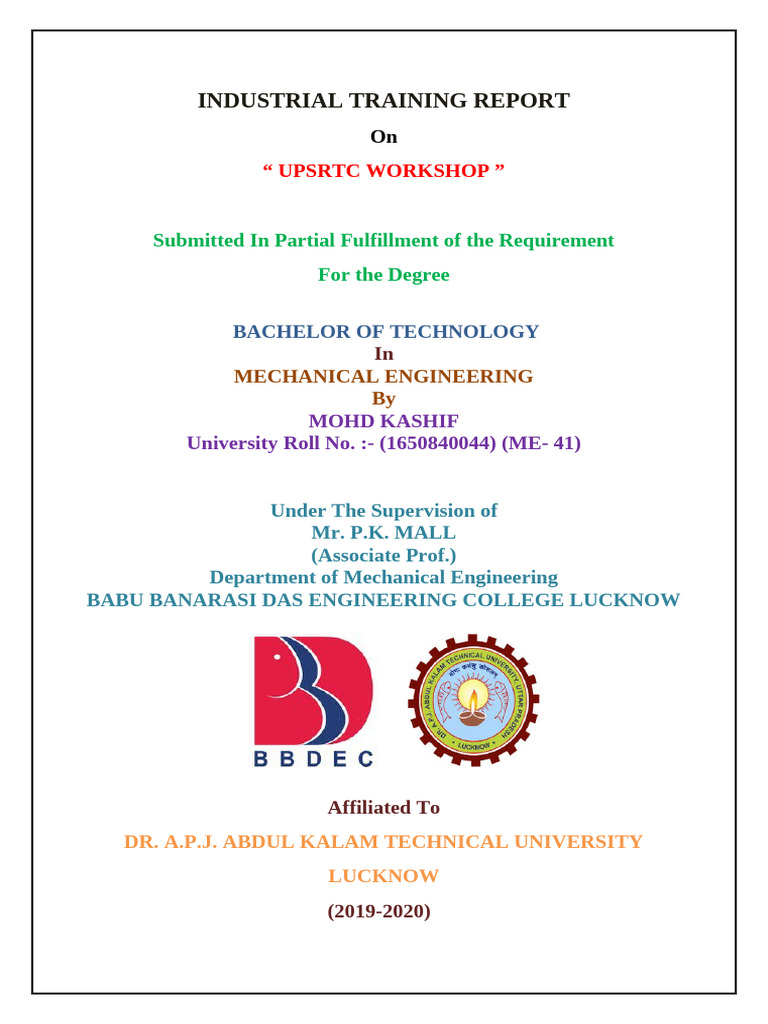 Industrial Training COVER | PDF | Engineering