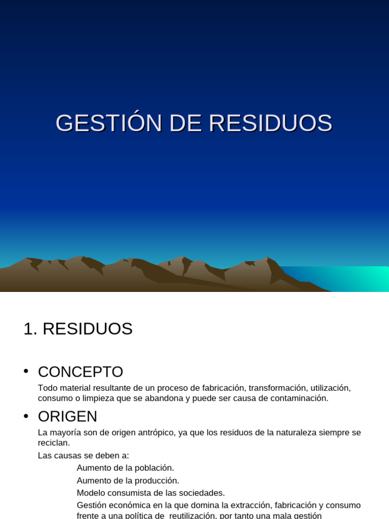Gestic3b3n de Residuos | PDF | Vertedero | Residuos