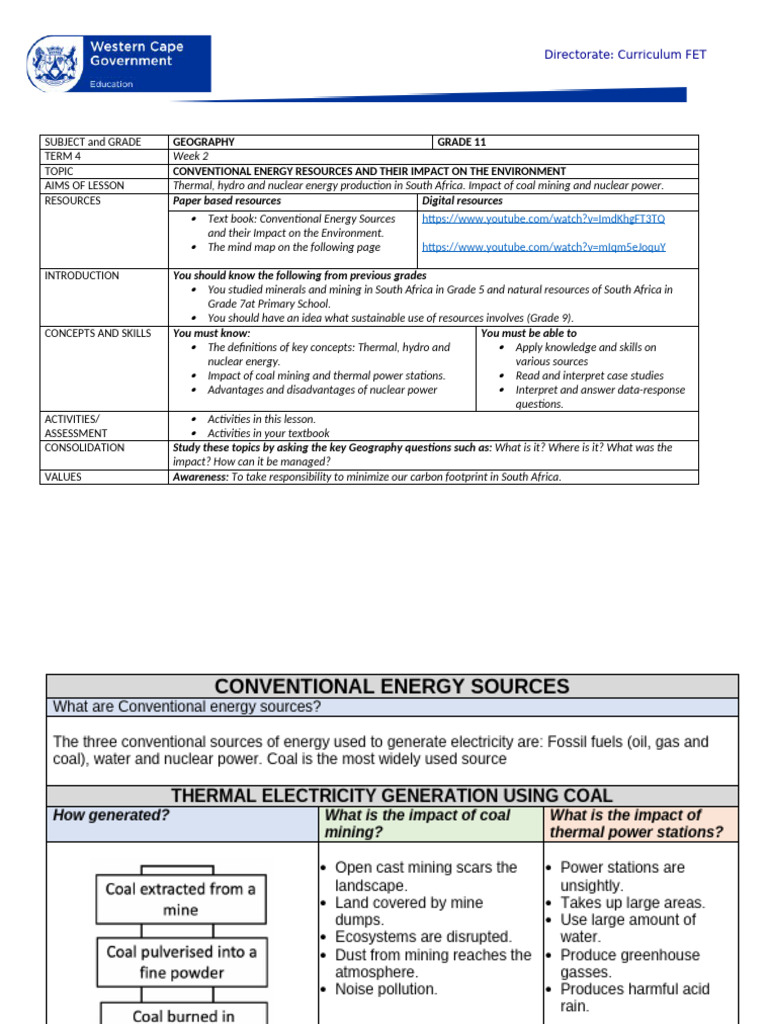 Conventional Energy Resources T4 W2 | PDF | Energy Development ...