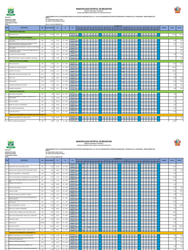 Mov Almacen Oct22 | PDF