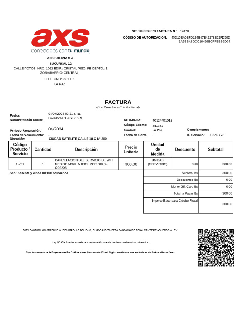 Factura Axs Nuevo | PDF