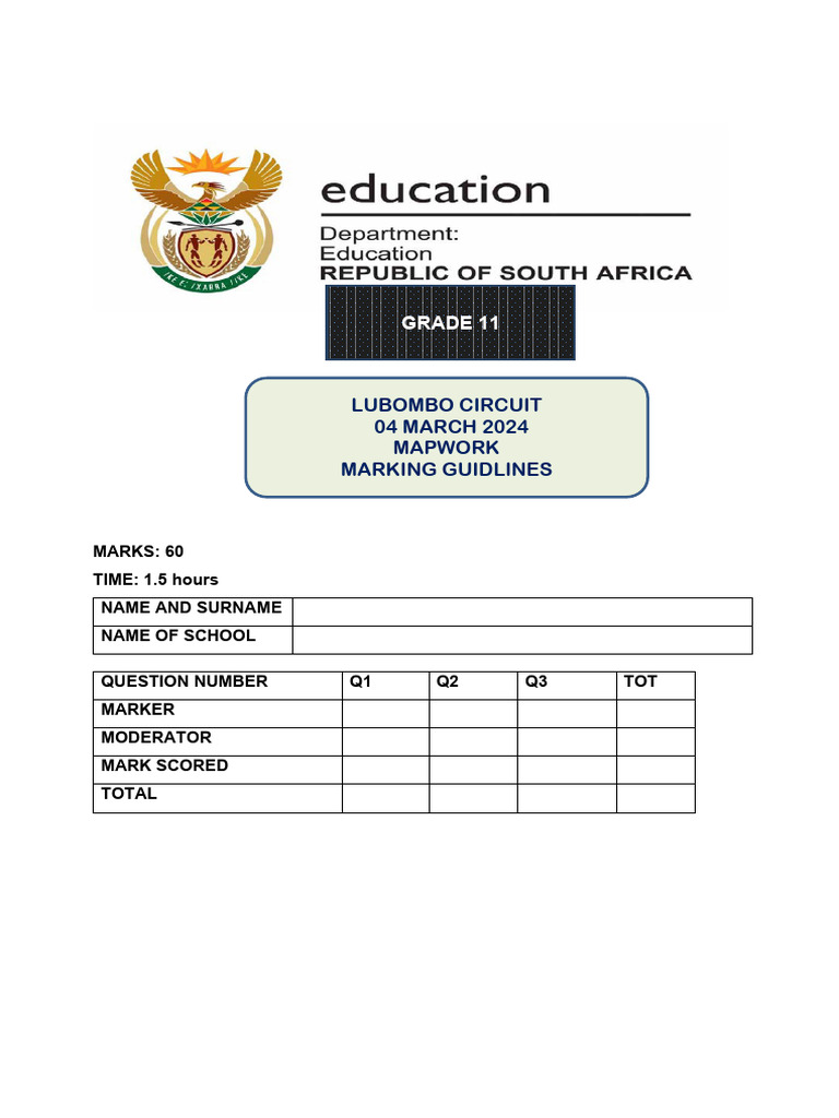 2024 MP Geog 11 t1 Mapwork MG | PDF | Earth Sciences