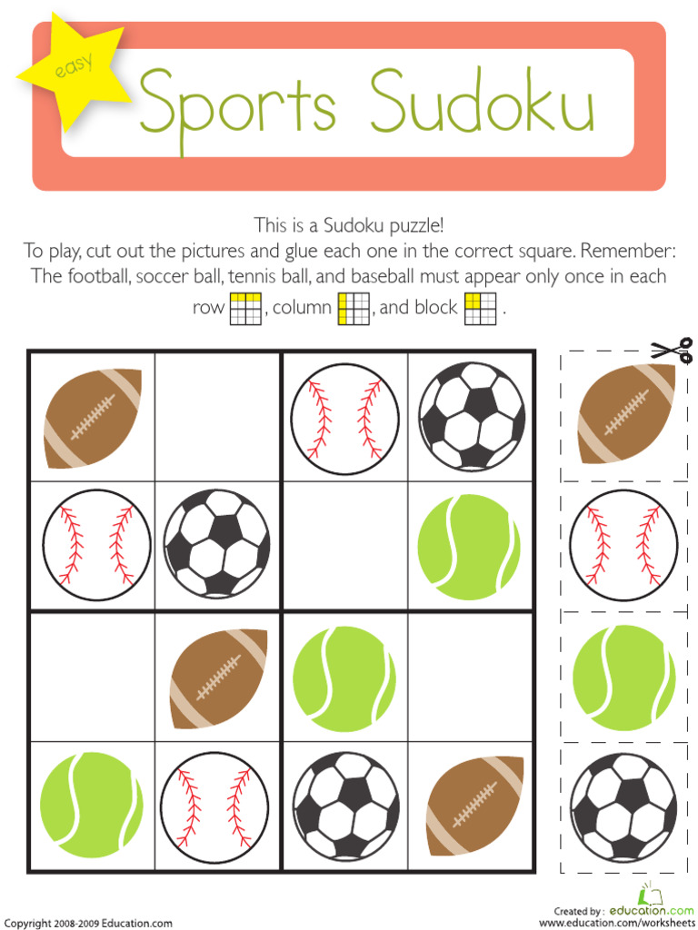 Sudoku Sports Kindergarten | PDF | Sports & Recreation | Home & Garden