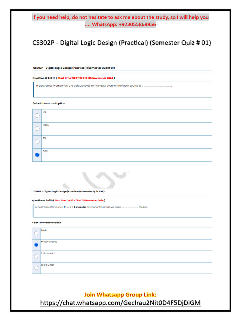 CS302p Quiz 2 by VU-GAteway | PDF