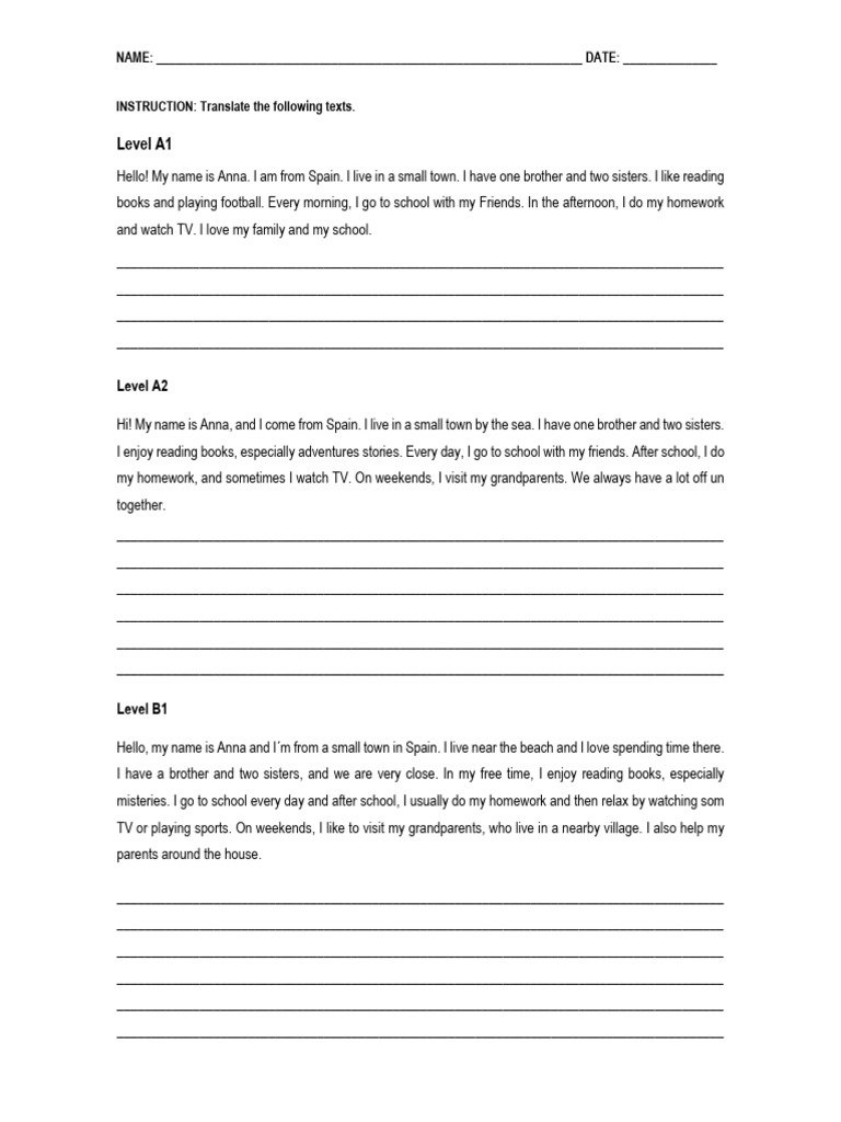 Examen de Medicion Del Ingles | PDF