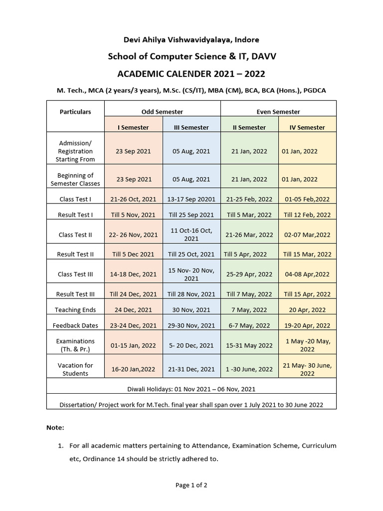 Academic Calendar 2021 22 | PDF | Qualifications | Academia