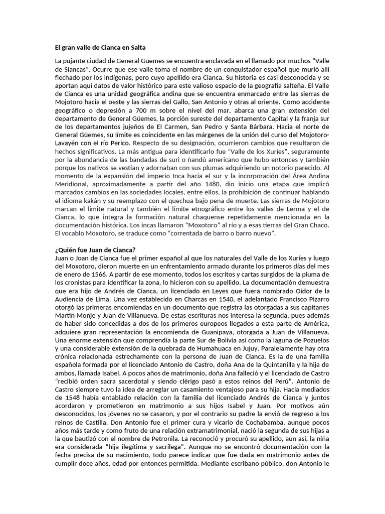 1 El Gran Valle de Cianca 30 03 2024 | PDF | Imperio Inca