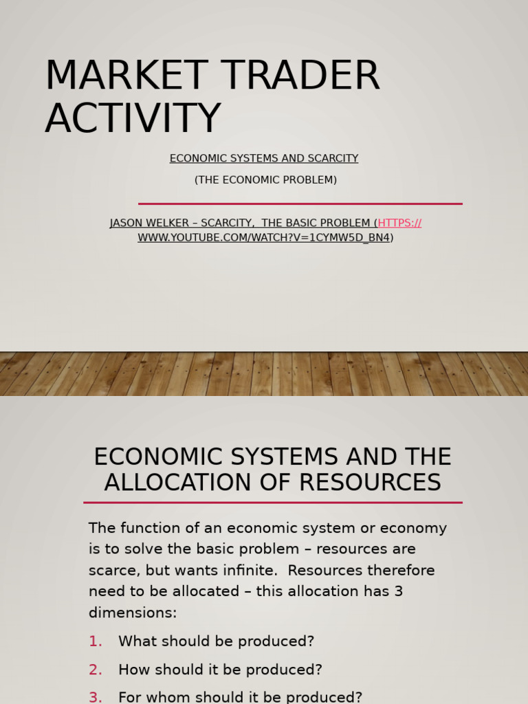 Market Trader Activity (Types of Economic Systems) Lockdown Version | PDF