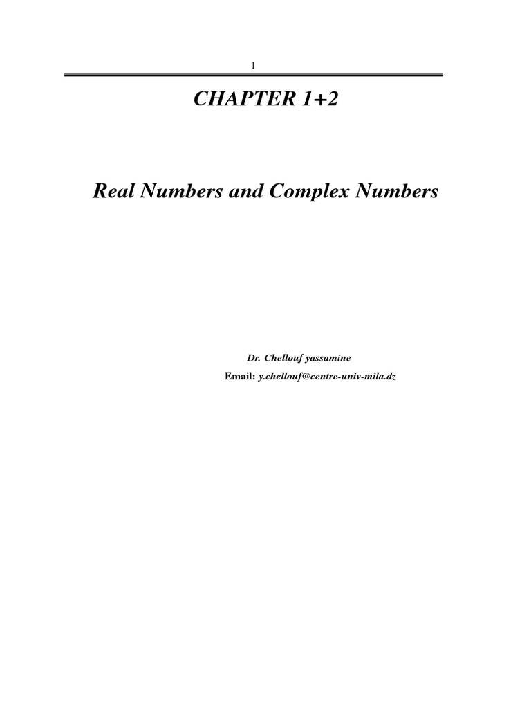 Real Numbers and Complex Numbers | PDF | Numbers | Complex Number