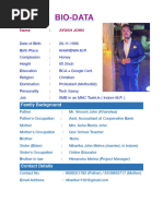 Basic Beautiful Marriage Biodata Format in Word File | PDF