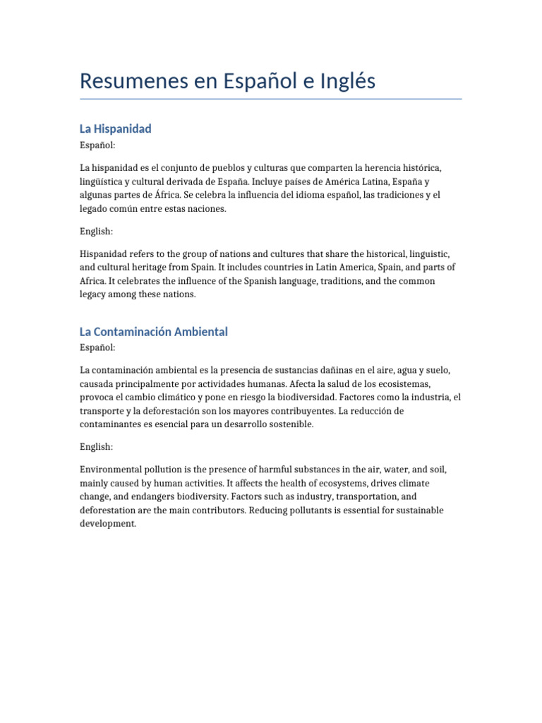 Resumenes Espanol Ingles | PDF | Ciencia y matemáticas | Tecnología