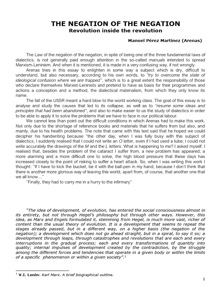 The Negation of The Negation | PDF | Dialectic | Communism