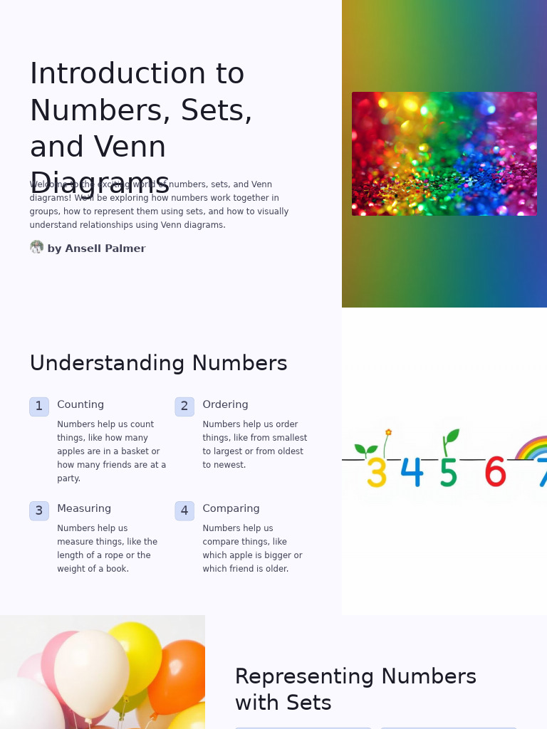 Introduction To Numbers Sets and Venn Diagrams | PDF | Set (Mathematics ...