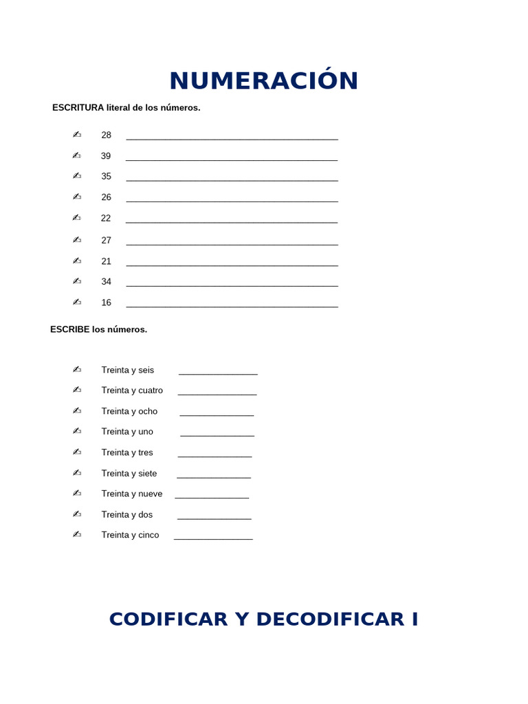 Numeración: Codificar Y Decodificar I | PDF | Sustracción