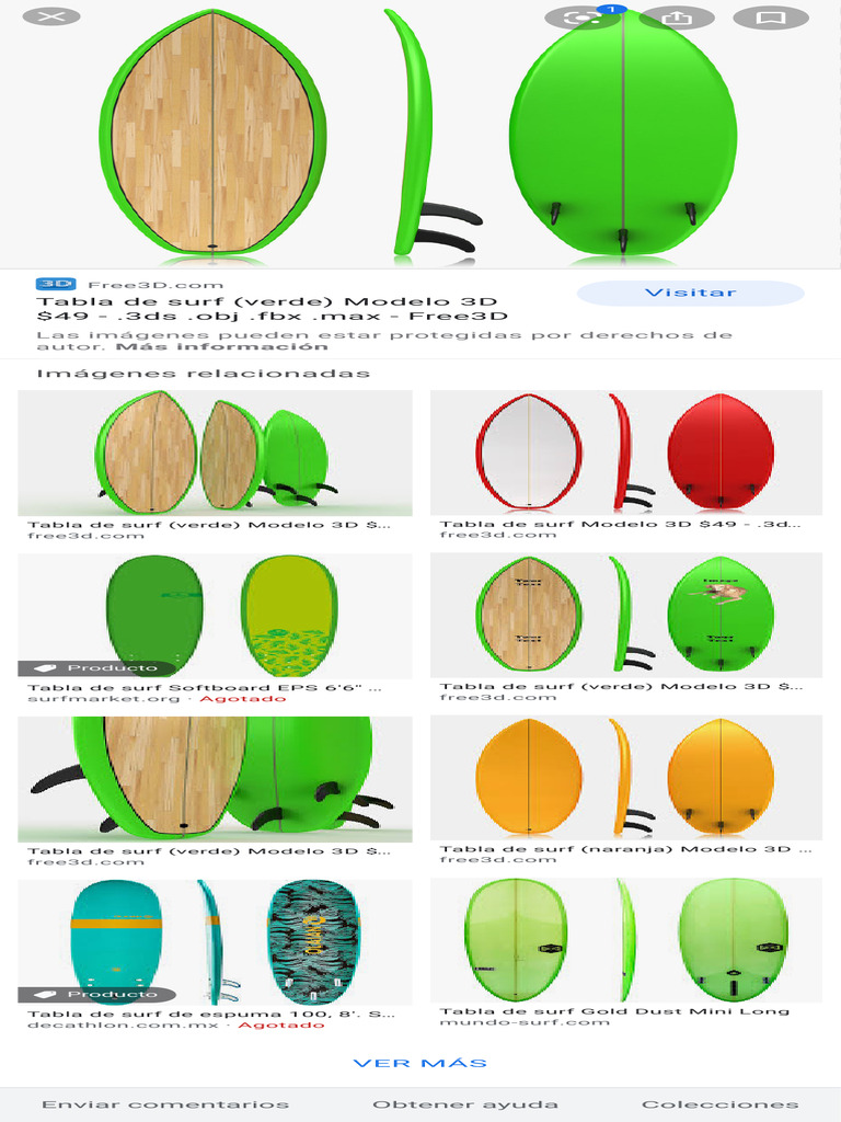 Modelo 3D de Tabla de Surf Verde | PDF | Juegos y actividades