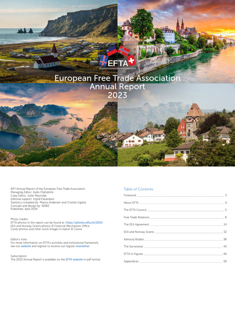 EFTA Annual Report 2023 | PDF | European Economic Area | Trade