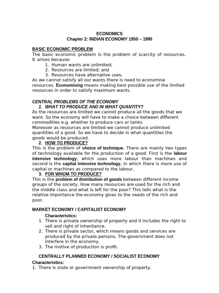 CH - 2 Indian Economy 1950 - 1990 | PDF | Economic Growth | Green Revolution