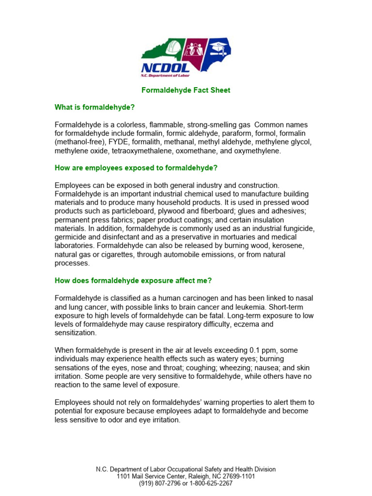 HCHO | PDF | Formaldehyde | Occupational Safety And Health