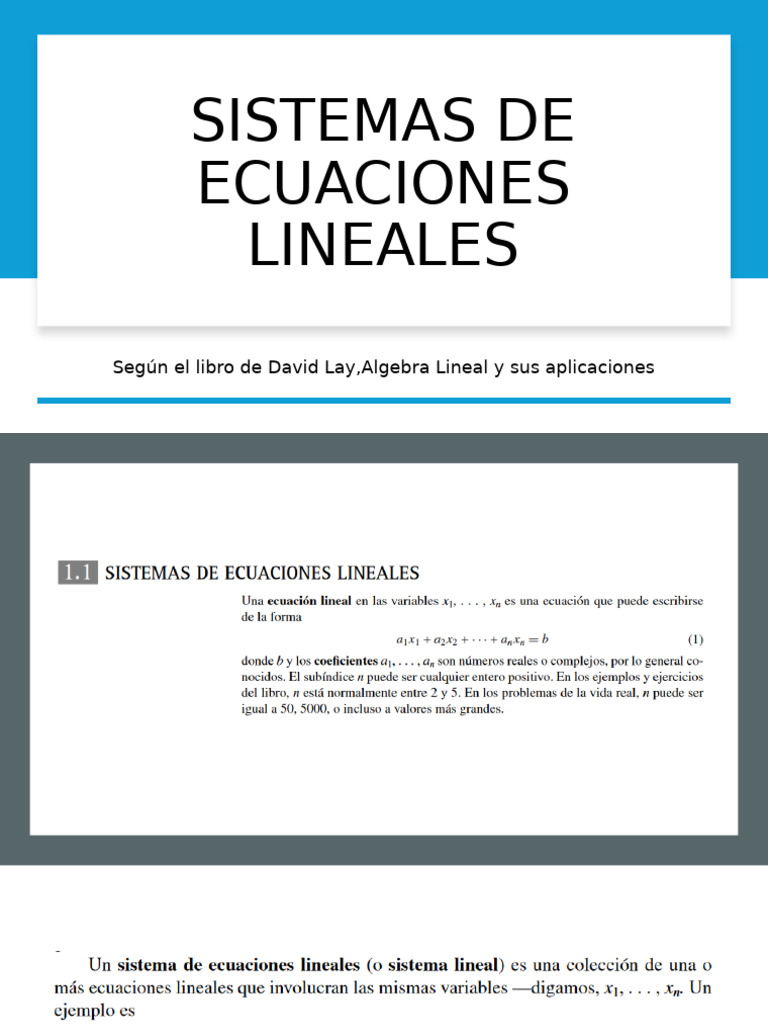 Sistemas de Ecuaciones Lineales | PDF