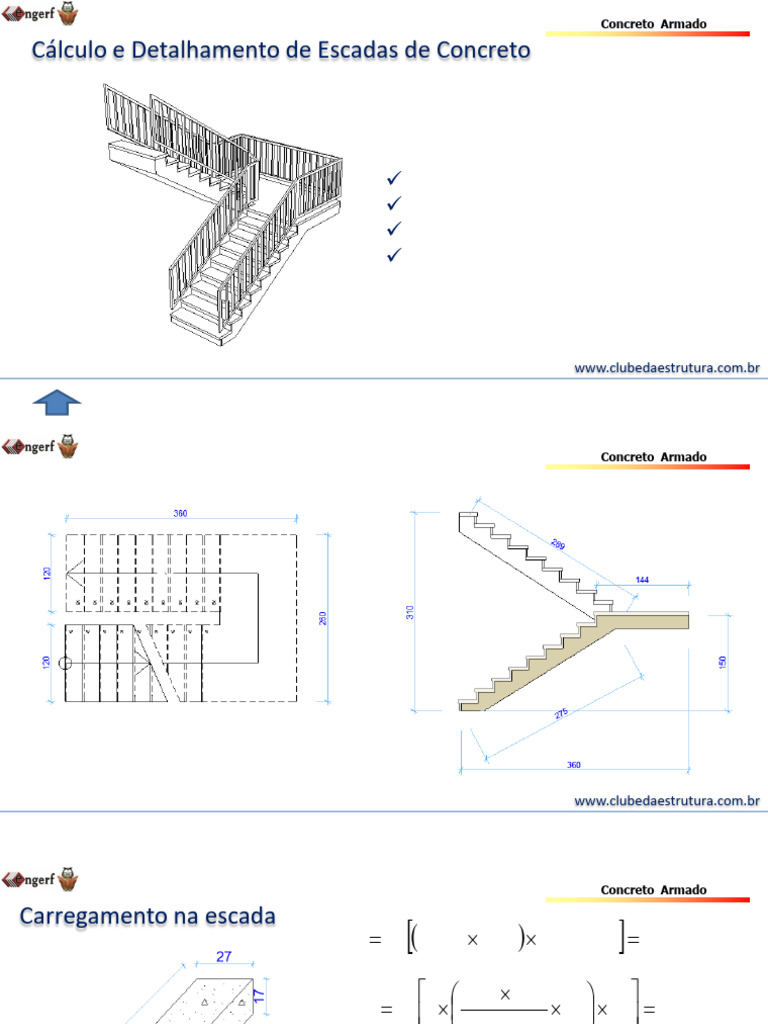 DIMENSIONAMENTO E DETALHAMENTO DE ESCADAS | PDF | Materiais | Edifícios e estruturas